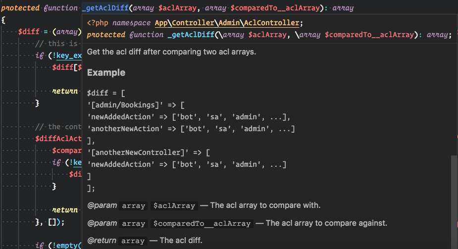Improvements to hover/completion documentation · Issue #569 · bmewburn/vscode-intelephense · GitHub