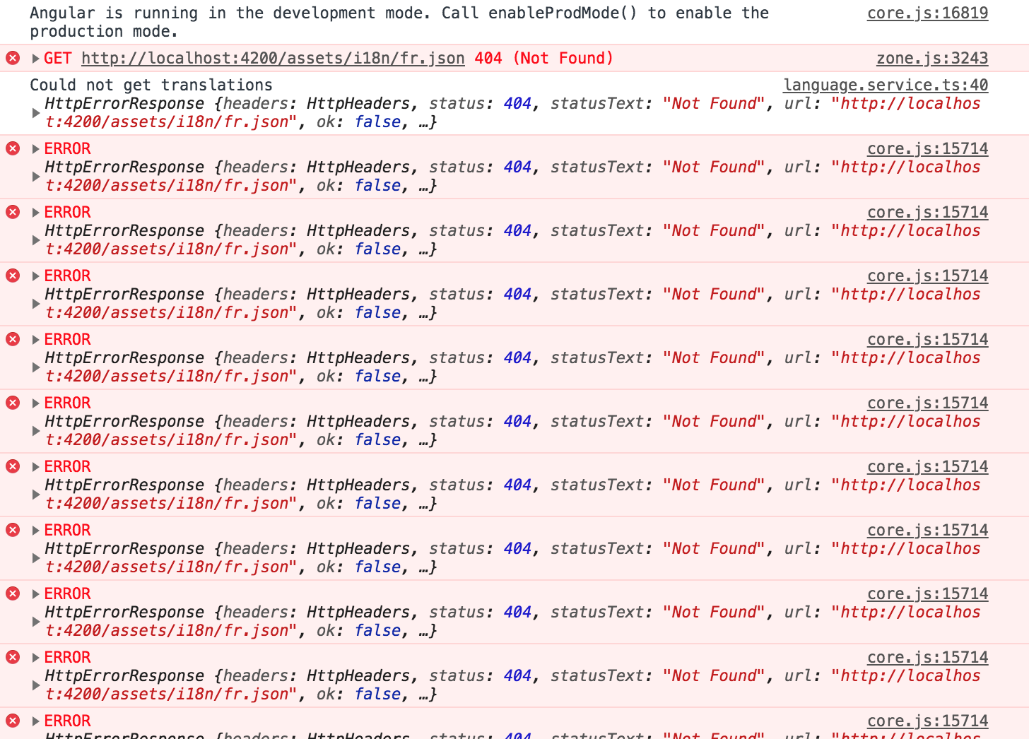 Angular Logs Translation Loading Error Multiple Times · Issue 1001 · Ngx Translatecore · Github