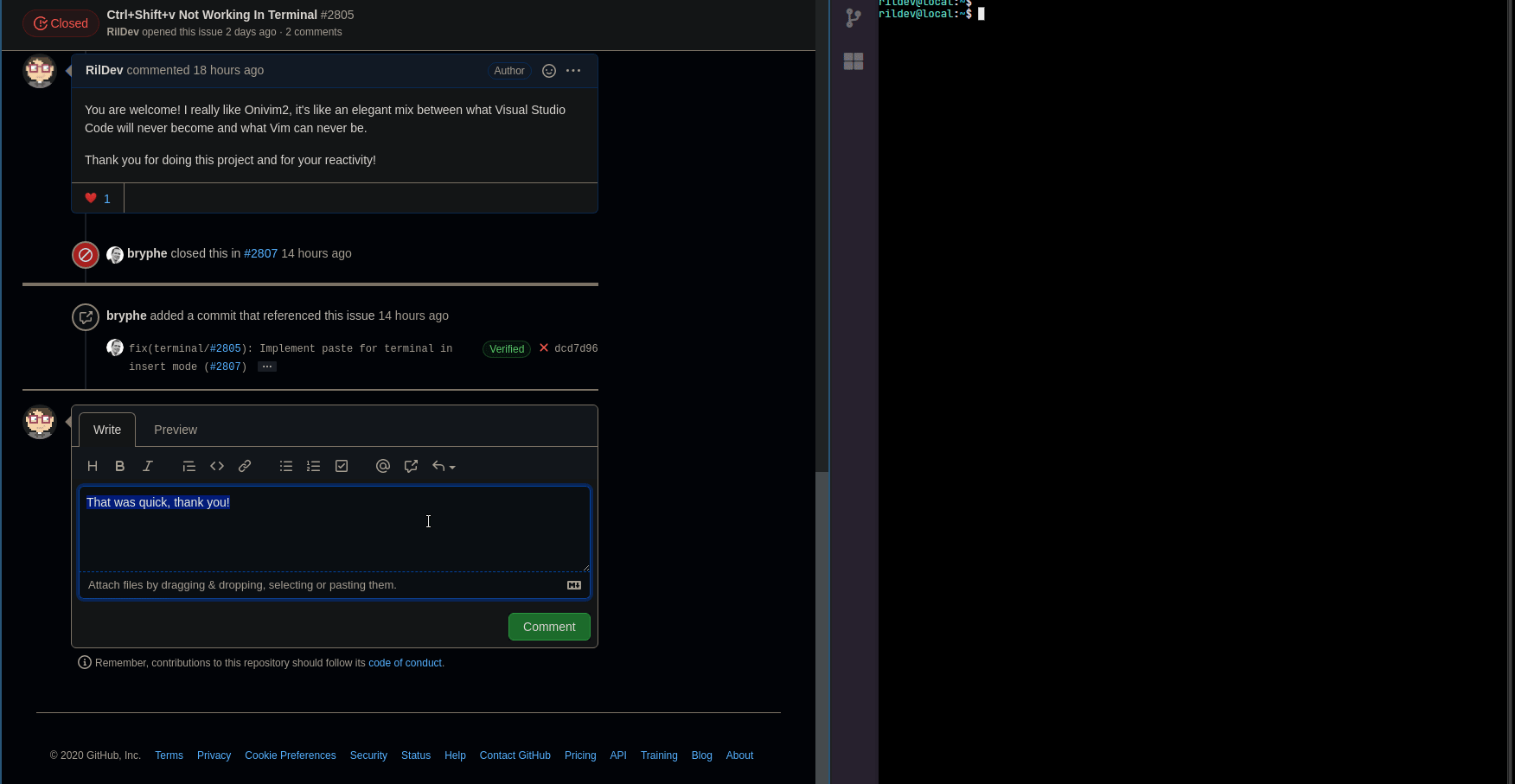 Ctrl Shift v Not Working In Terminal Issue 2805 Onivim oni2 GitHub Ctrl Shift v Not Working In Terminal Issue 2805 Onivim oni2 GitHub