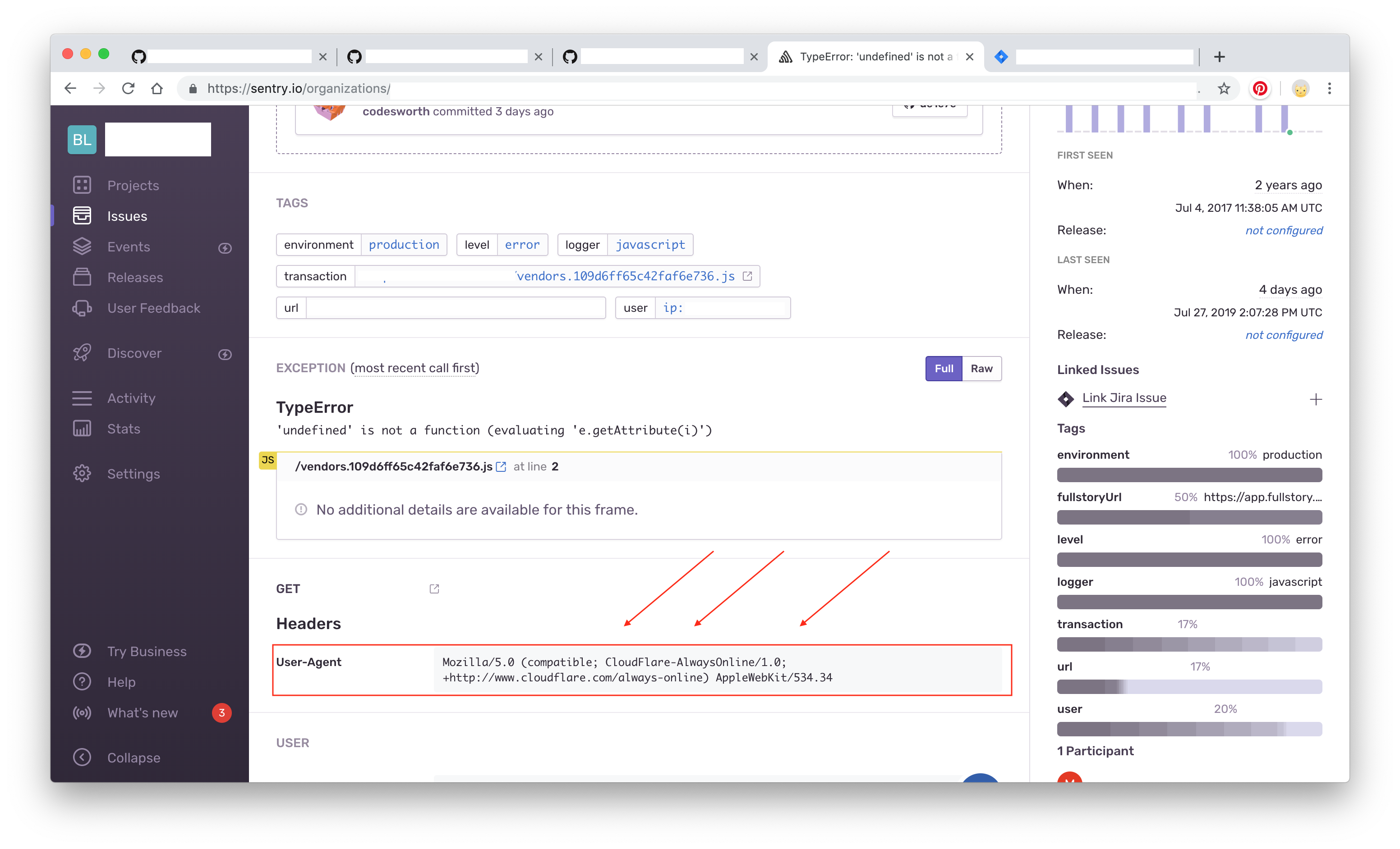 Ignore Certain User Agents · Issue 617 · Getsentry Sentry Javascript · Github