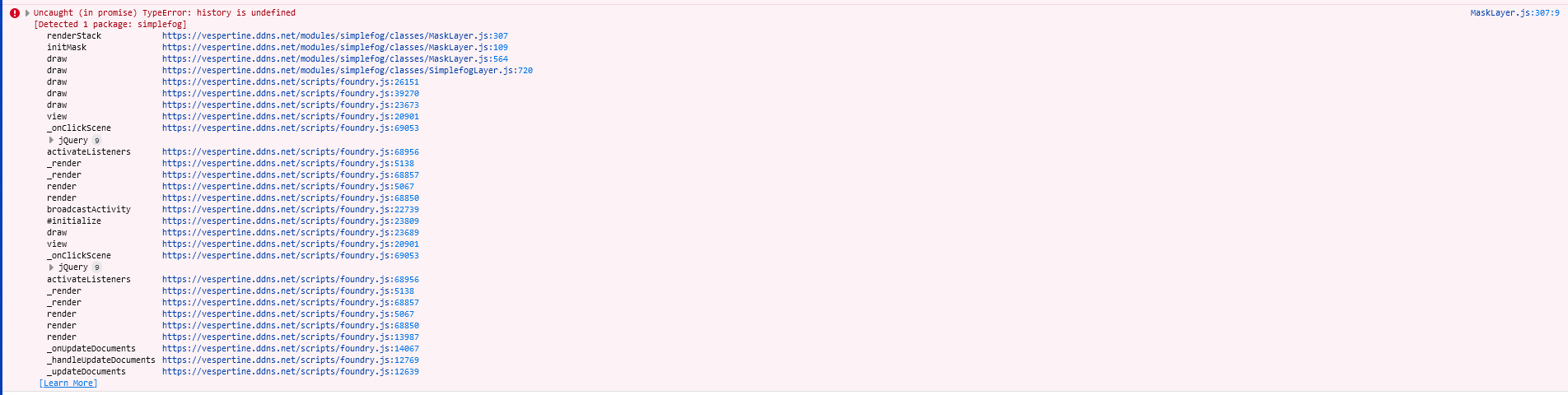 [ERROR/WARNING] Error & Warning when opening world · Issue #103 · League-of-Foundry-Developers ...