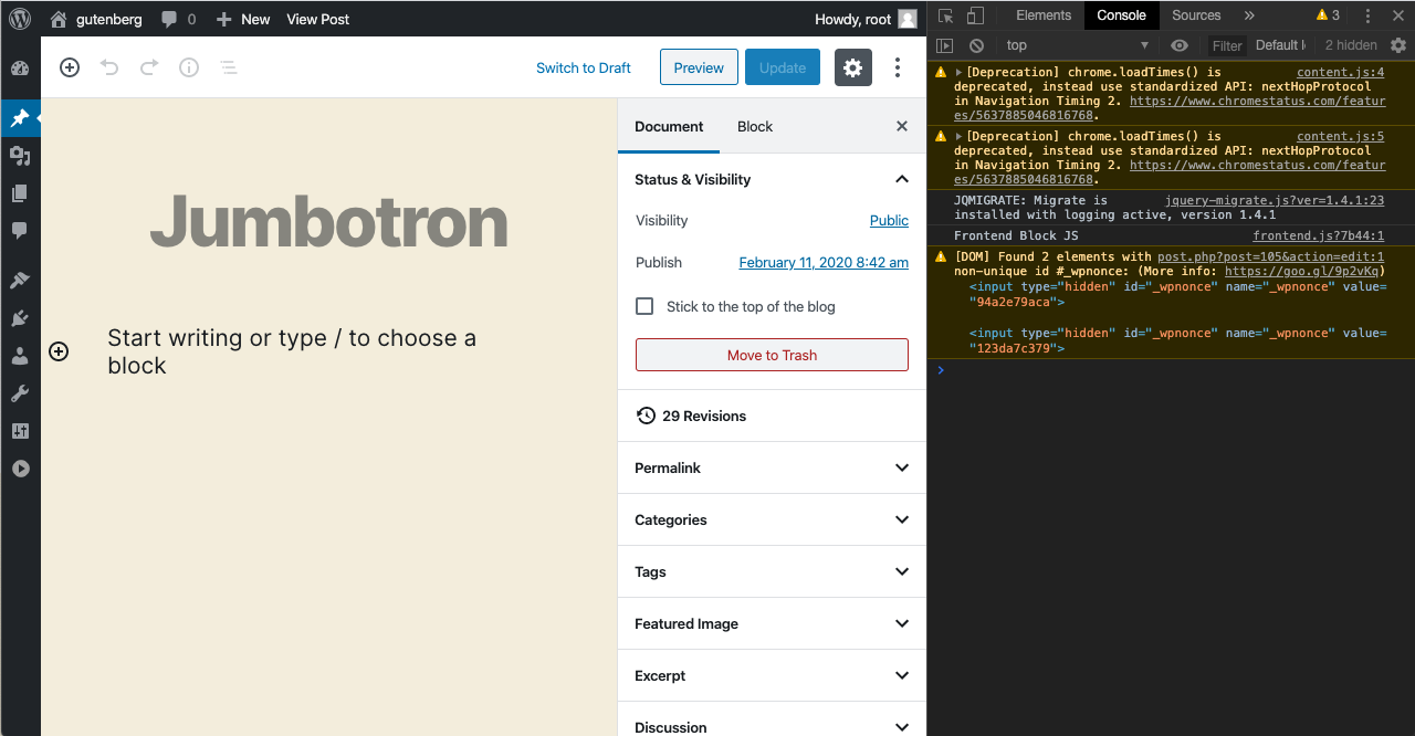 Gutenberg with a custom block crashes when Featured Image Panel is open · Issue #20170 ...