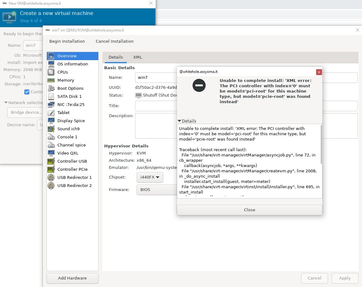 i440FX Windows 7 machines are incorrectly created with PCI-E root rather than plain PCI · Issue ...