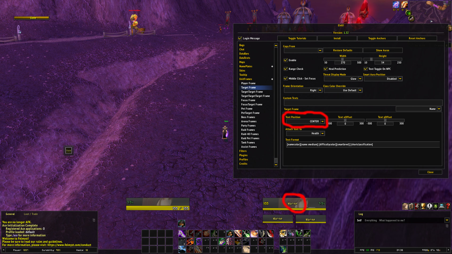 Target Unit Frame text positions showing incorrectly · Issue #226 · ElvUI-TBC/ElvUI · GitHub
