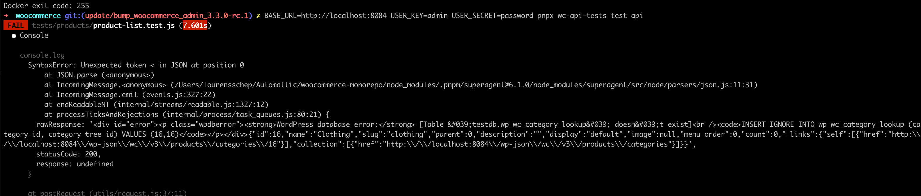Core `api Tests` Failing · Issue 8487 · Woocommercewoocommerce Admin · Github