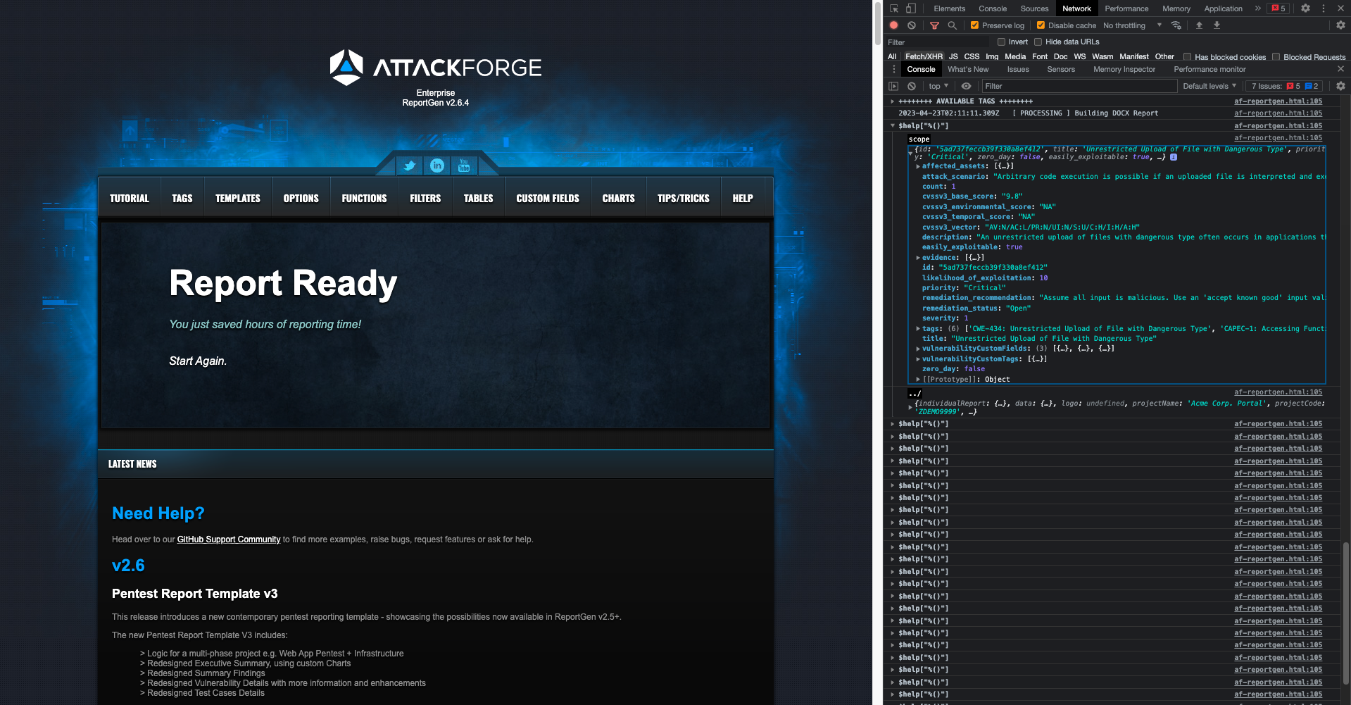 Creating custom vulnerability selections and counts · Issue #5 · AttackForge/ReportGen · GitHub