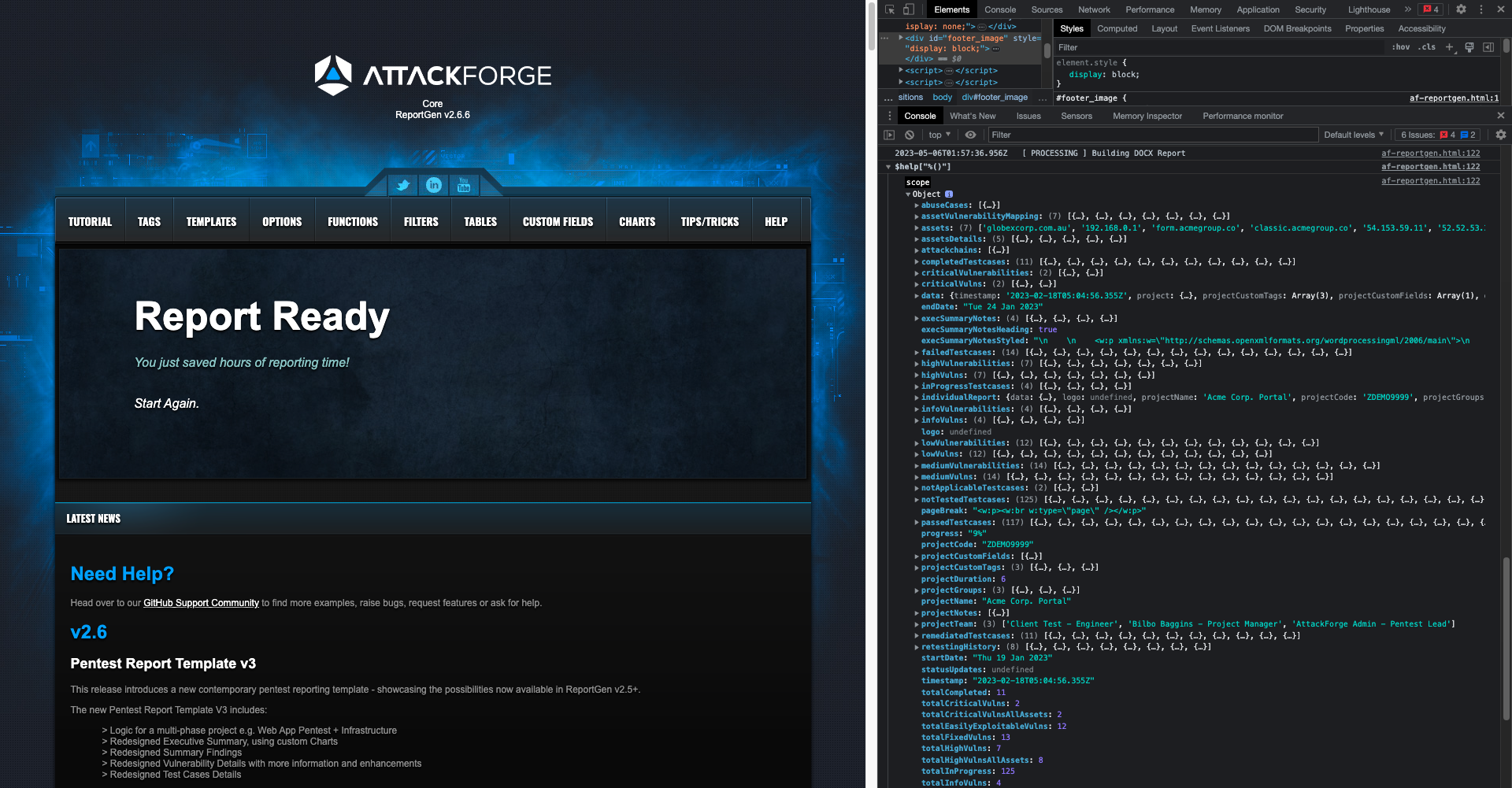 Using $help to debug, build, and troubleshoot your template at runtime · Issue #18 · AttackForge ...