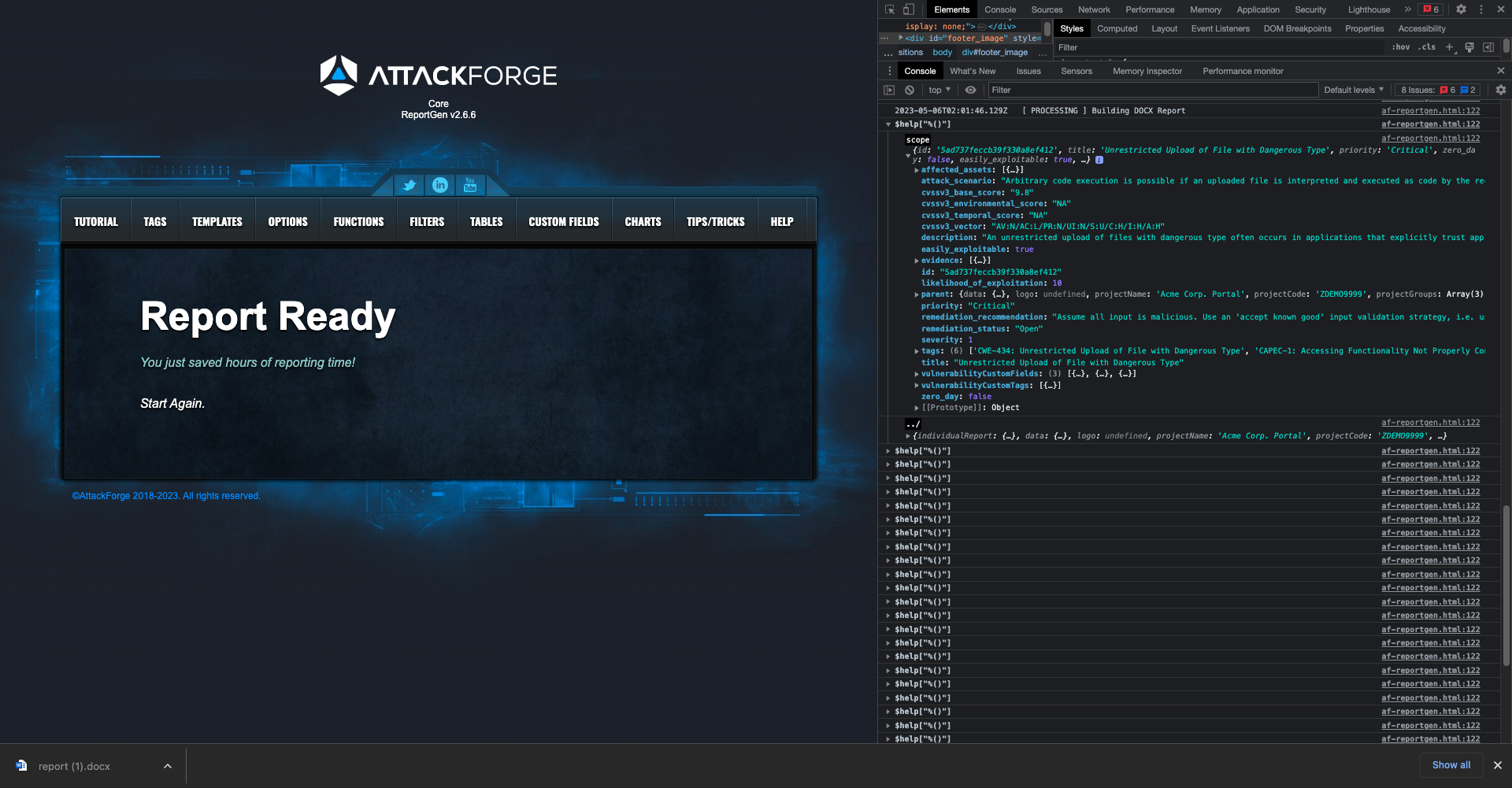 Using $help to debug, build, and troubleshoot your template at runtime · Issue #18 · AttackForge ...
