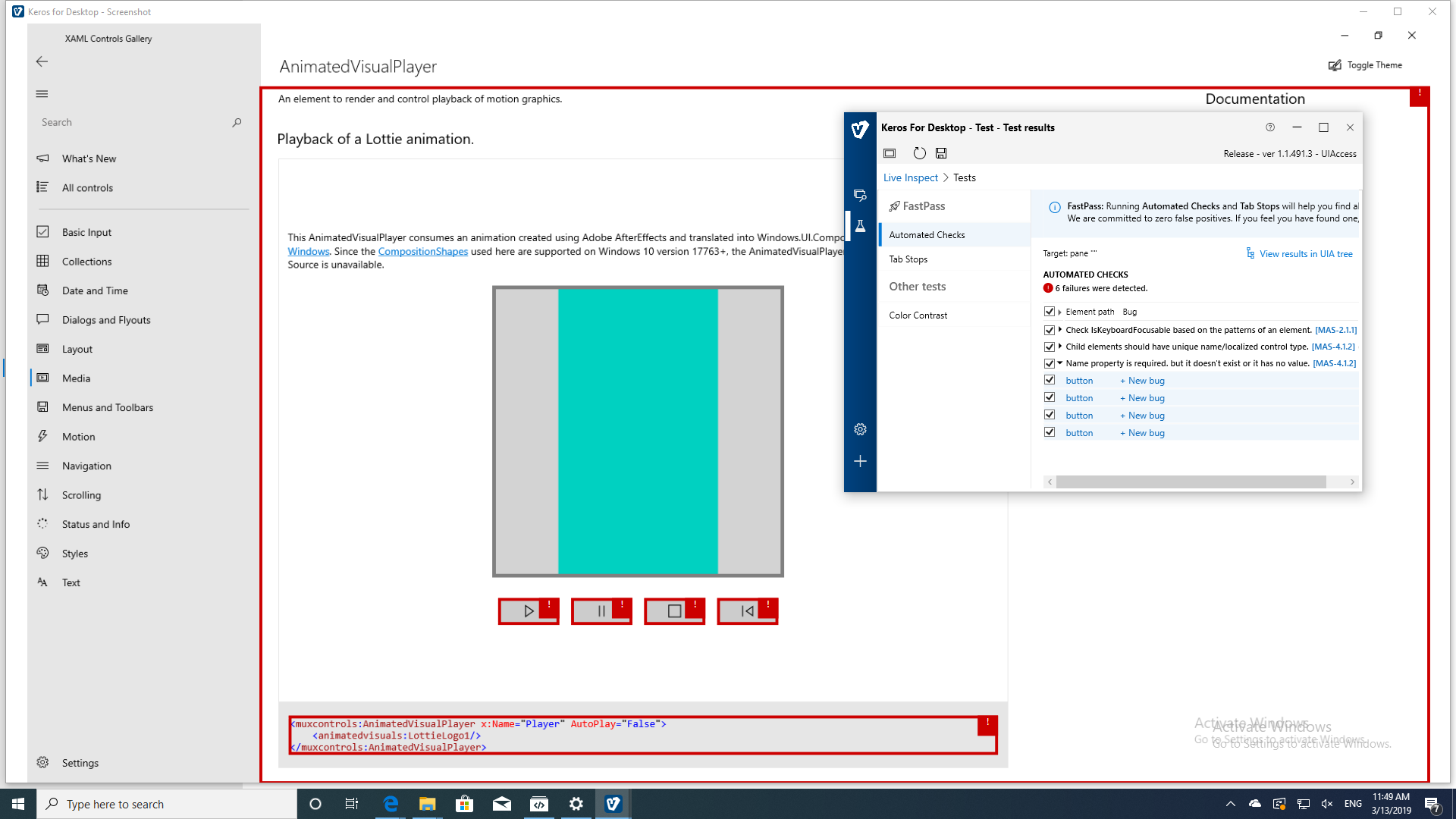 Buttons present in Animated Visual Player doesn't have name property. · Issue #171 · microsoft ...