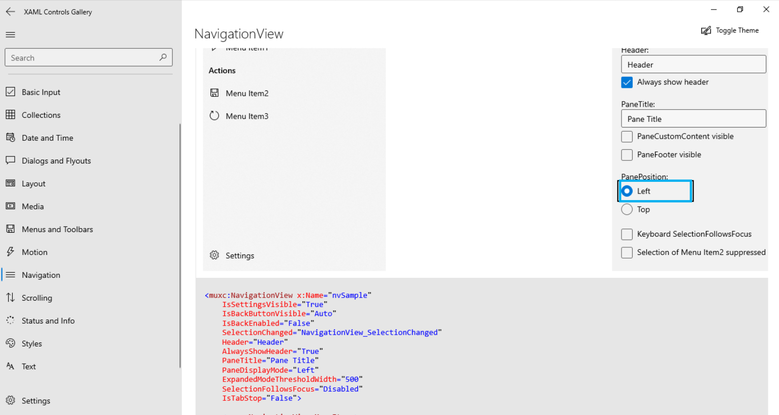 Multiple pages in the Gallery should use the new RadioButtons control ...
