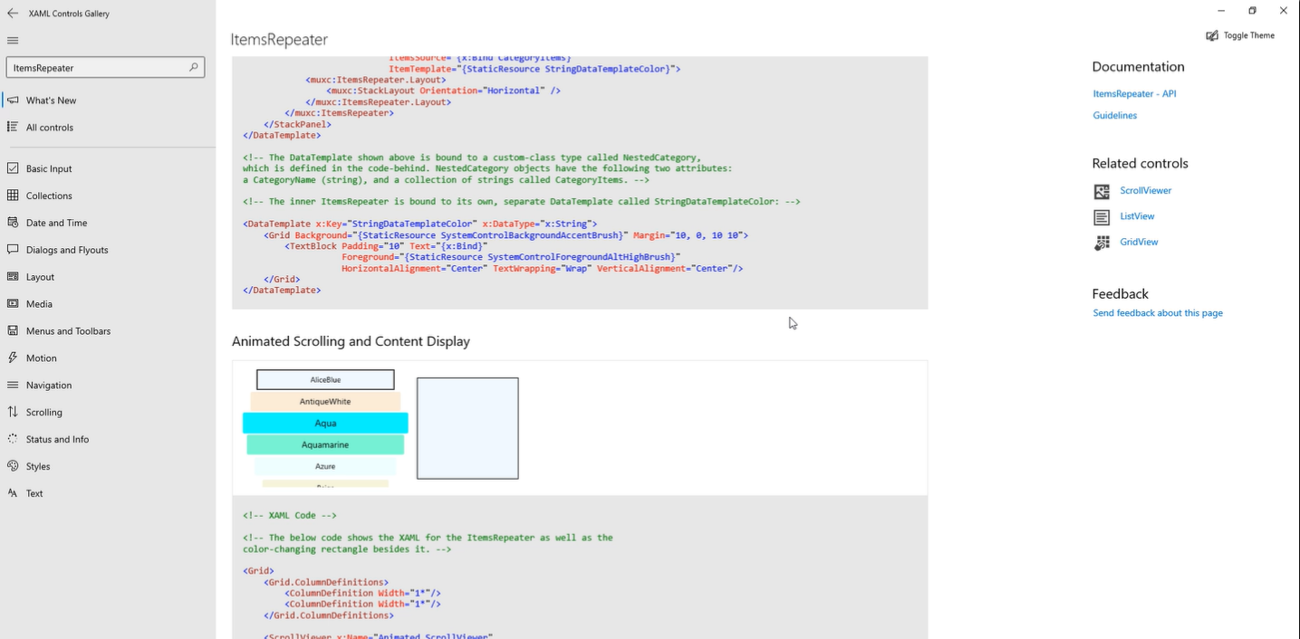 XAML Controls Gallery : Application gets crashed when we move to last ...