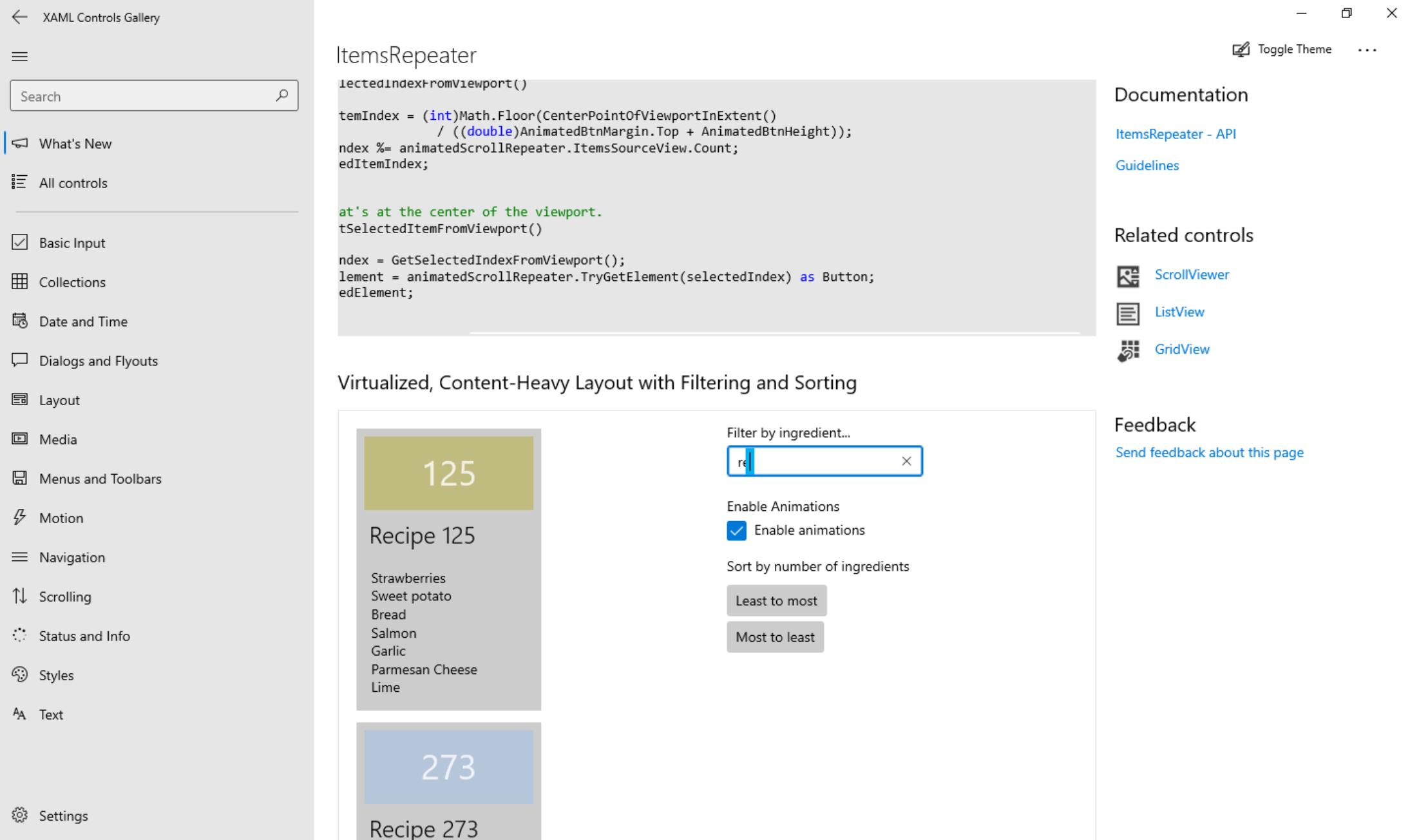 Filter By ingredient suggestion list in ItemsRepeater is not announced. · Issue #578 · microsoft ...