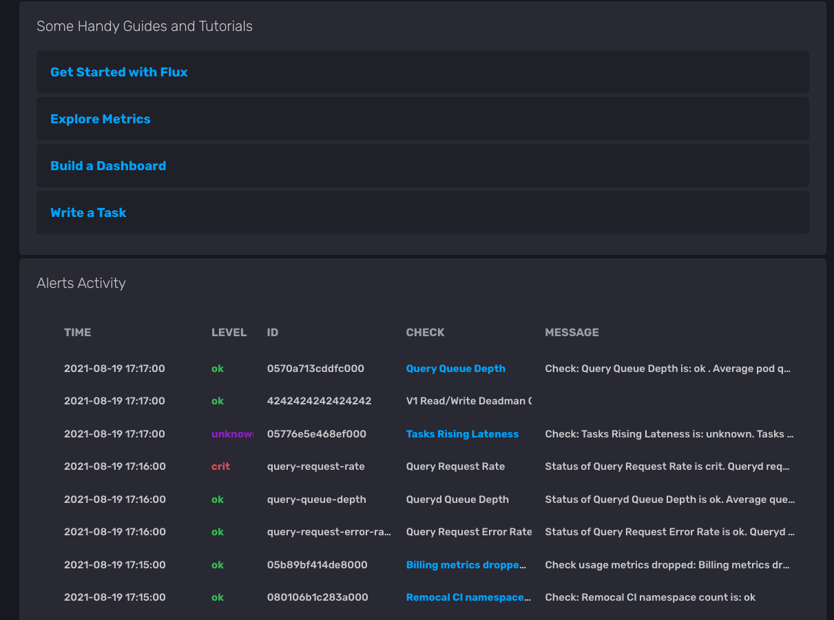 Alerts display on home screen says checks don't exist when they do · Issue #2422 · influxdata/ui ...
