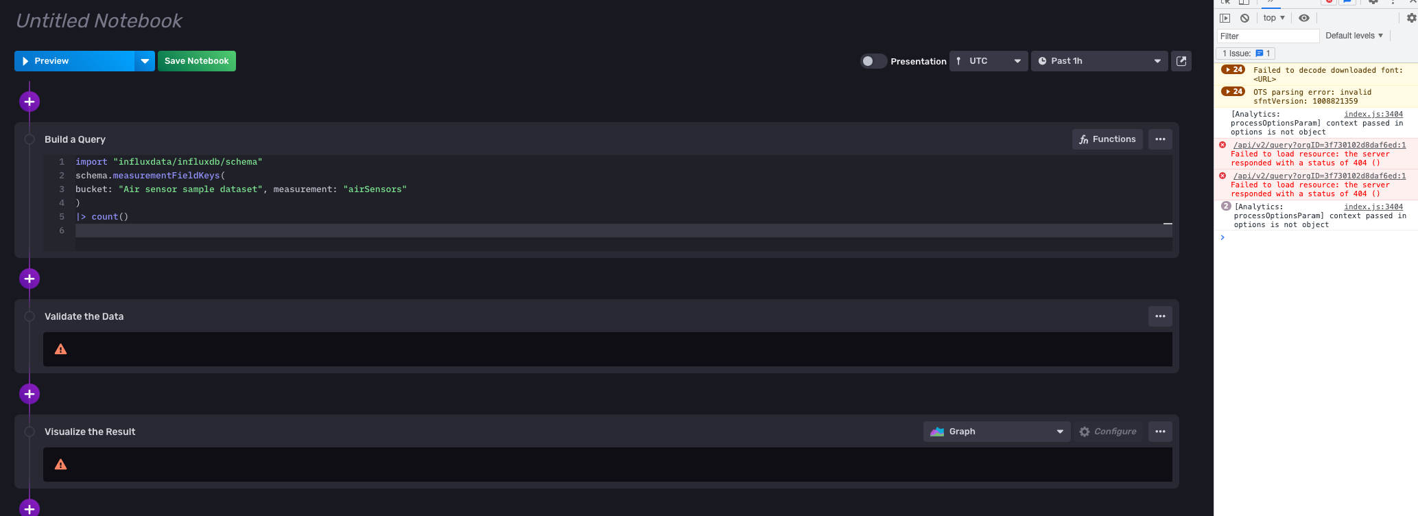 notebooks: No error message shown when query failed · Issue #2933 · influxdata/ui · GitHub