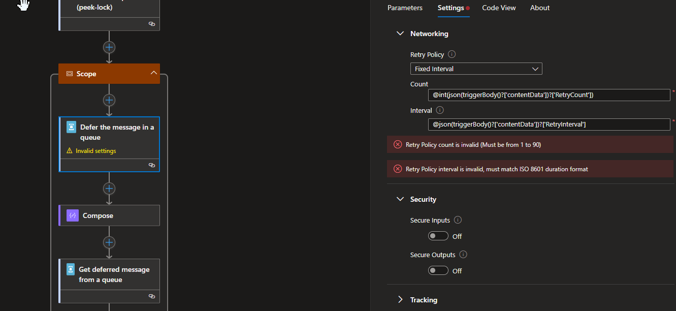Retry Policy Using Expressions Is Failing Validation In Logic Apps Standard · Issue 3235