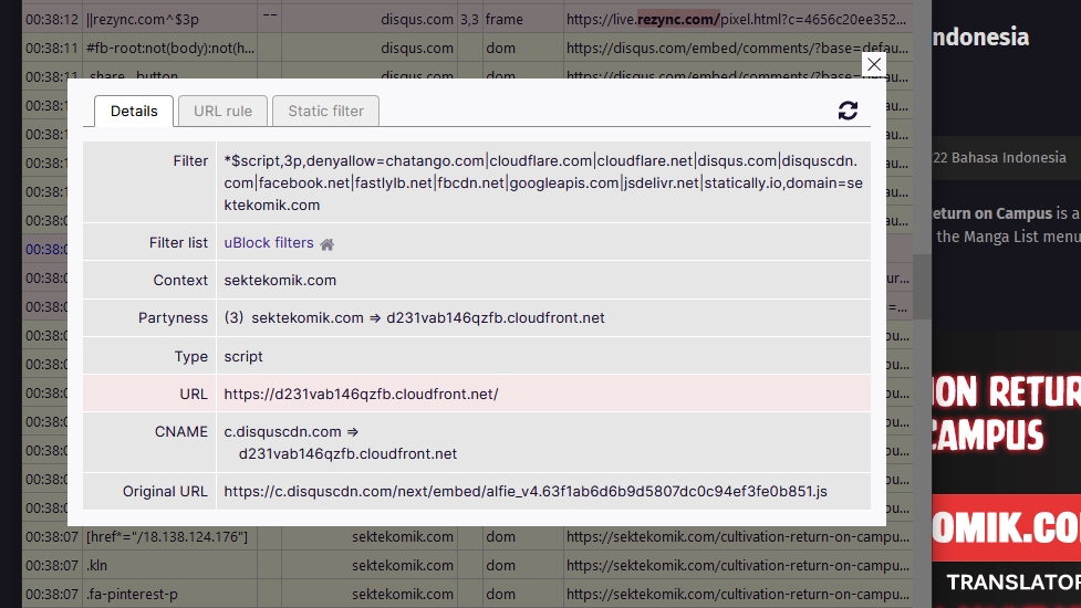 sektekomik.com - Gambar tidak keluar · Issue #922 · realodix/AdBlockID · GitHub