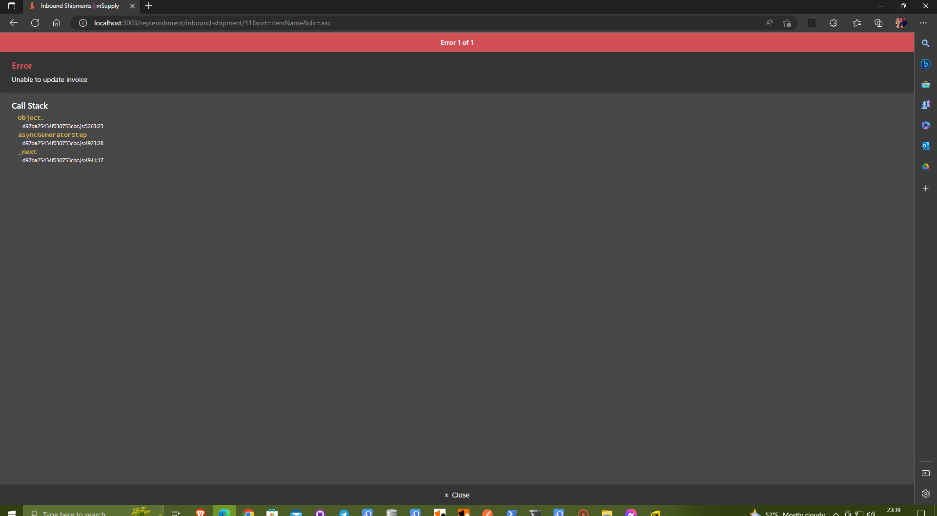 Inbound invoice: Updating service tax amount > Error · Issue #1240 · msupply-foundation/open ...