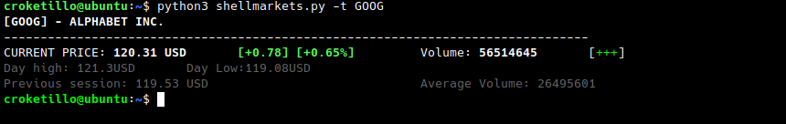 GitHub - croketillo/SHELLMARKETS: Provide markets stock info in the shell