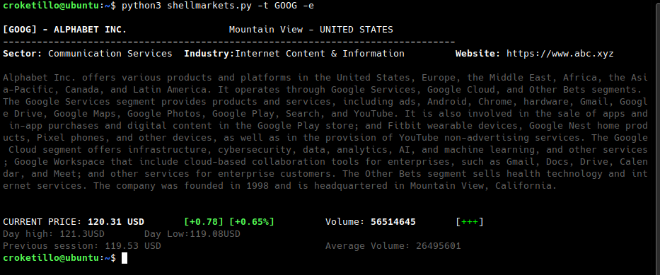 GitHub - croketillo/SHELLMARKETS: Provide markets stock info in the shell