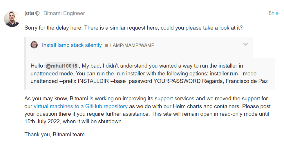 [LAMP] Unattended installation · Issue #55 · bitnami/vms · GitHub
