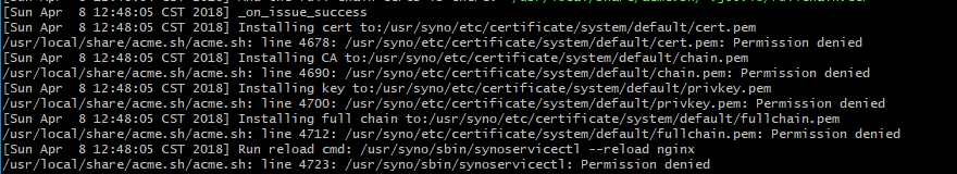 dsm 6.2 权限问题 · Issue #1498 · acmesh-official/acme.sh · GitHub