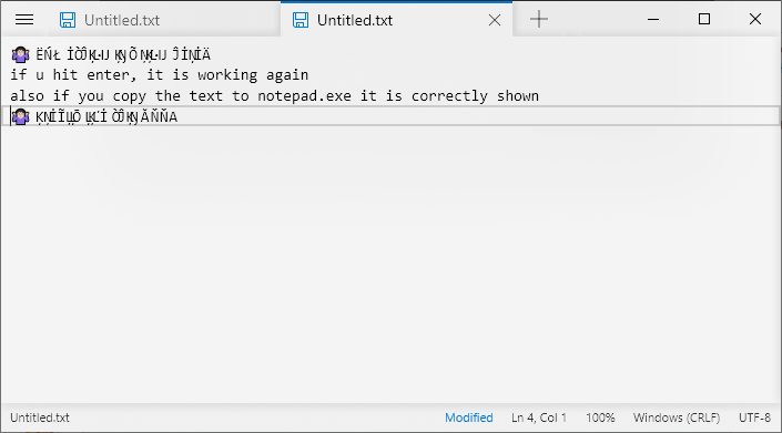 After Copy&Paste of Emoji the Text after the Emoji is wrong · Issue #470 · 0x7c13/Notepads · GitHub
