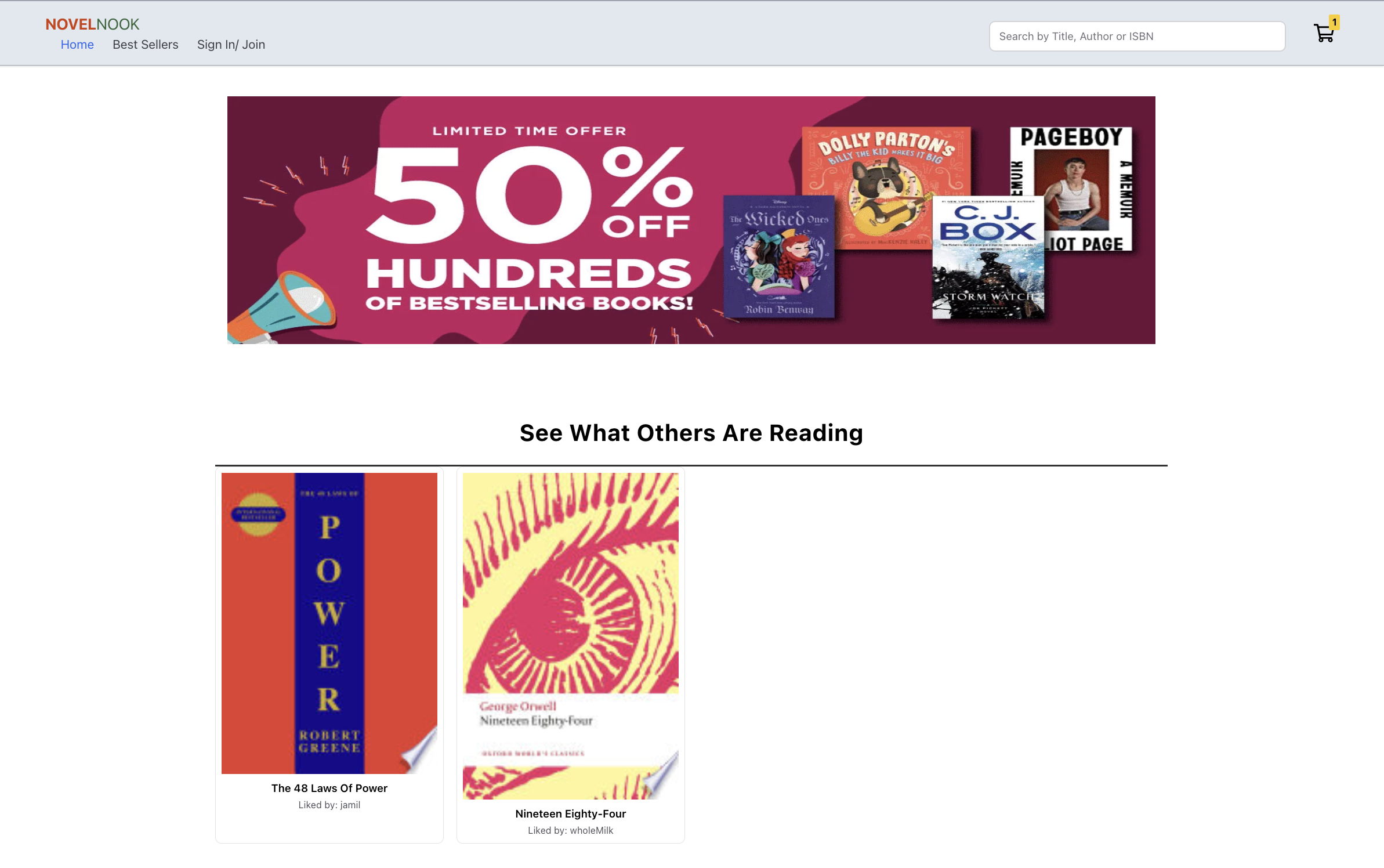 GitHub - jeremytboyer/novel-nook-app
