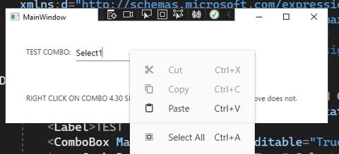 Combo Right Click (CUT, COPY, PASTE) Context Menu Not Showing v.4.40 or ...