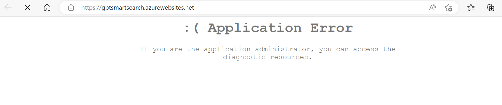 Demo site giving the application error does not display anything ...