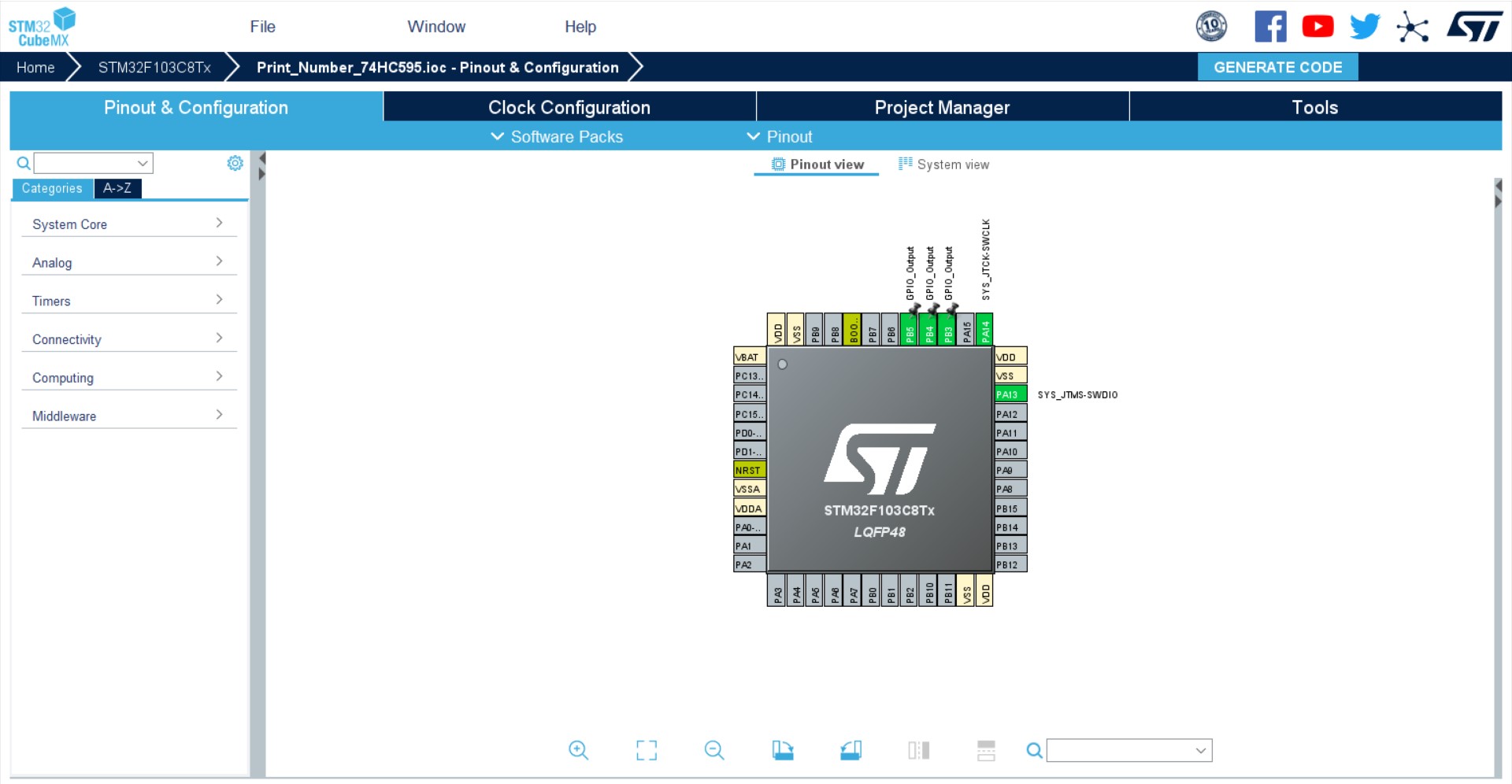 GitHub - quynh1808/STM32-With-74HC595: Using STM32F103C8 to display 8 led-7-segments by 74HC595