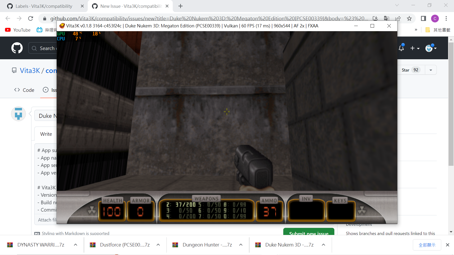 Duke Nukem 3D: Megaton Edition [PCSE00339] · Issue #1510 · Vita3K/compatibility · GitHub