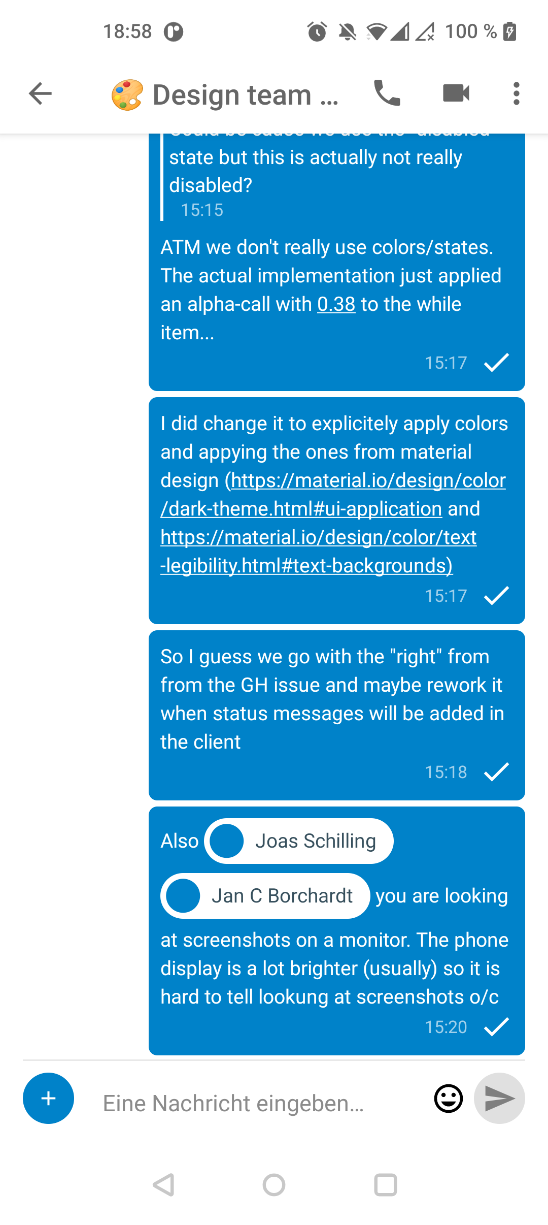 low contrast text color on mention chip-views on dark theme · Issue #1131 · nextcloud/talk ...