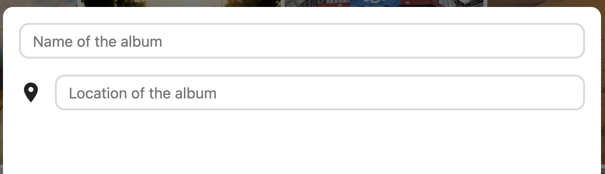 [BITV] 9.3.3.2/4.2 - Modal dialog "Create new album" - Neither of the input fields has a visual ...