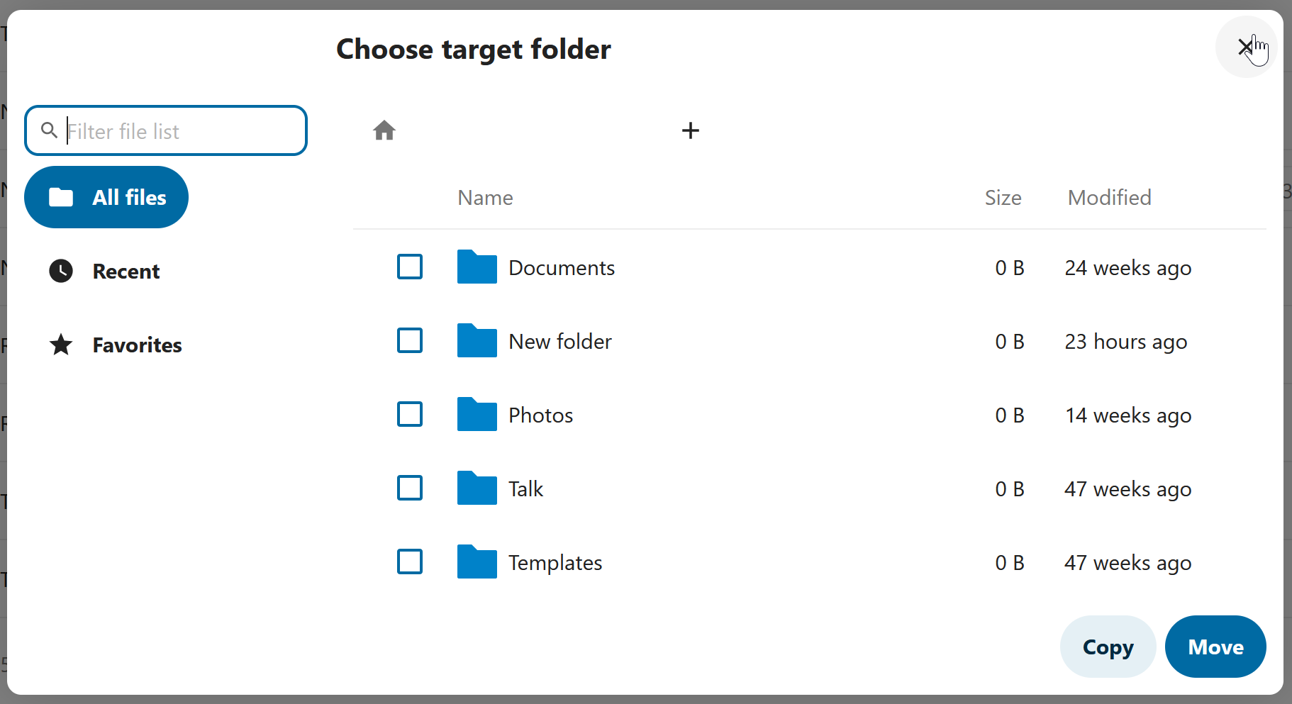File Picker All Filesfolders Are Shown With 0b · Issue 890 · Nextcloud Librariesnextcloud