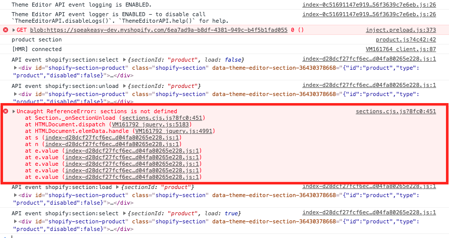 sections is not defined on Theme Editor unload event with Sections JS ...