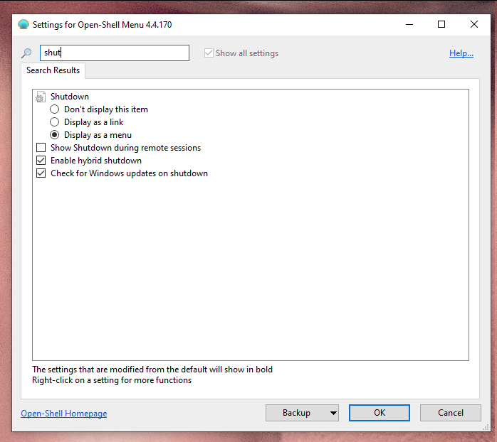 No option to do just straight shutdown for Windows XP style menu, unlike Windows 7 · Issue #1530 ...