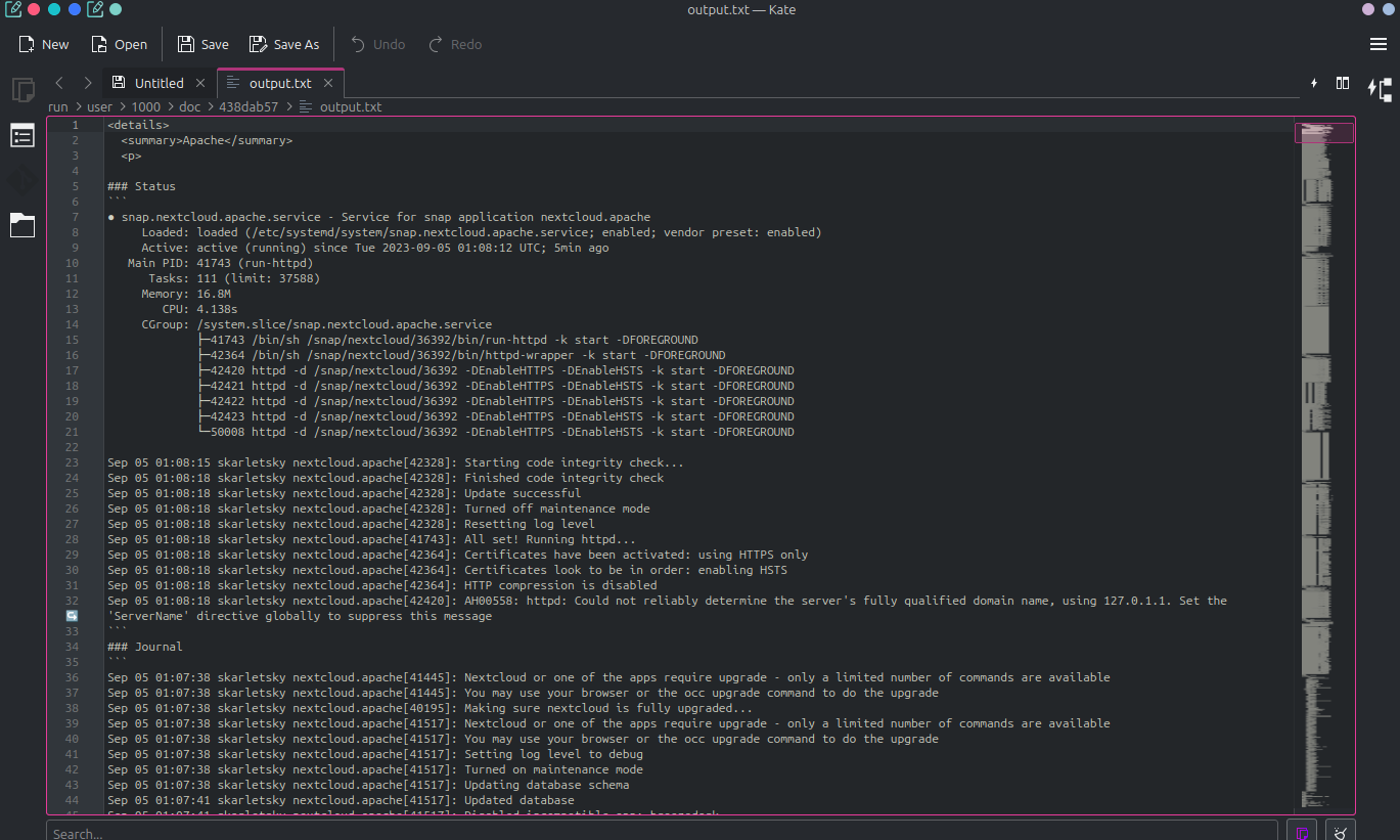 Nextcloud 26 won't start · Issue #2515 · nextcloud-snap/nextcloud-snap · GitHub