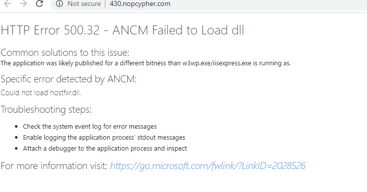 ANCM Failed to Load dll error on host site on SmarterAsp · Issue #4412 · nopSolutions ...