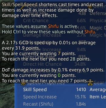 [BUG] 'Show synced stats in item tooltips' erroneous for on-level gear with materia and shifu ...