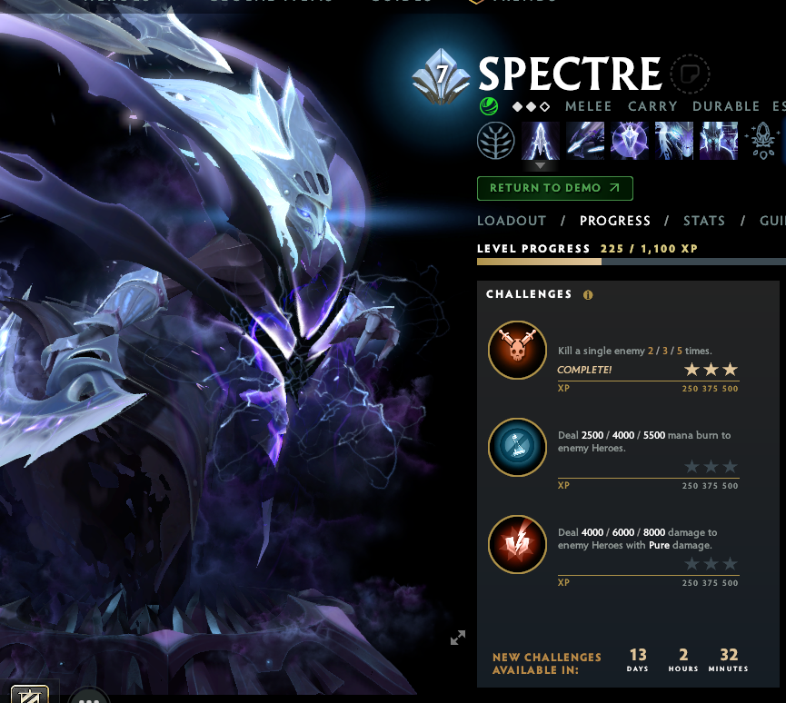 Spectre Hero Challenges (dota plus) XP Not Moving · Issue #8409 · ValveSoftware/Dota2-Gameplay ...