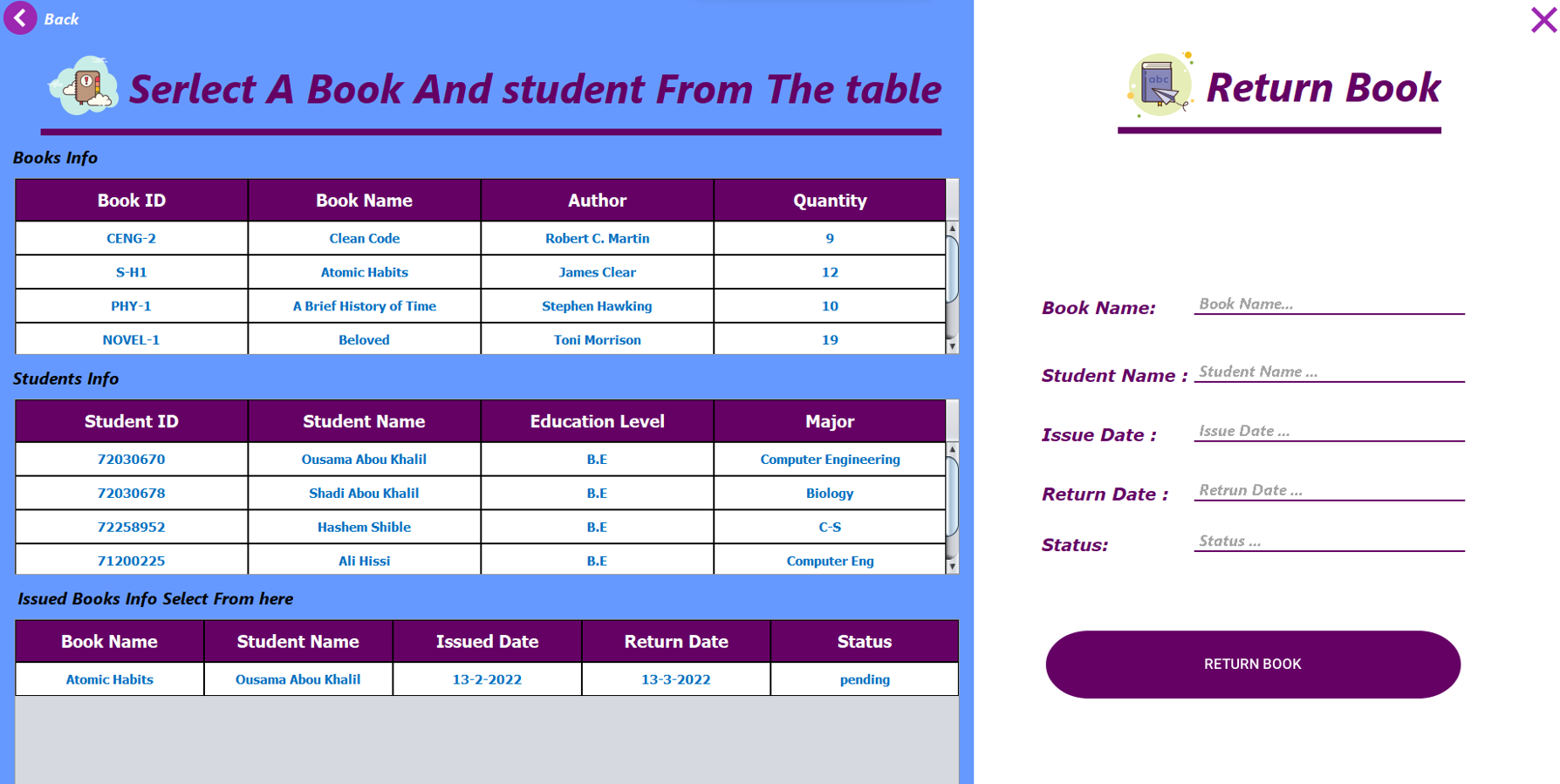 GitHub - OusamaAbouKhalil/LibraryManagmentSystem