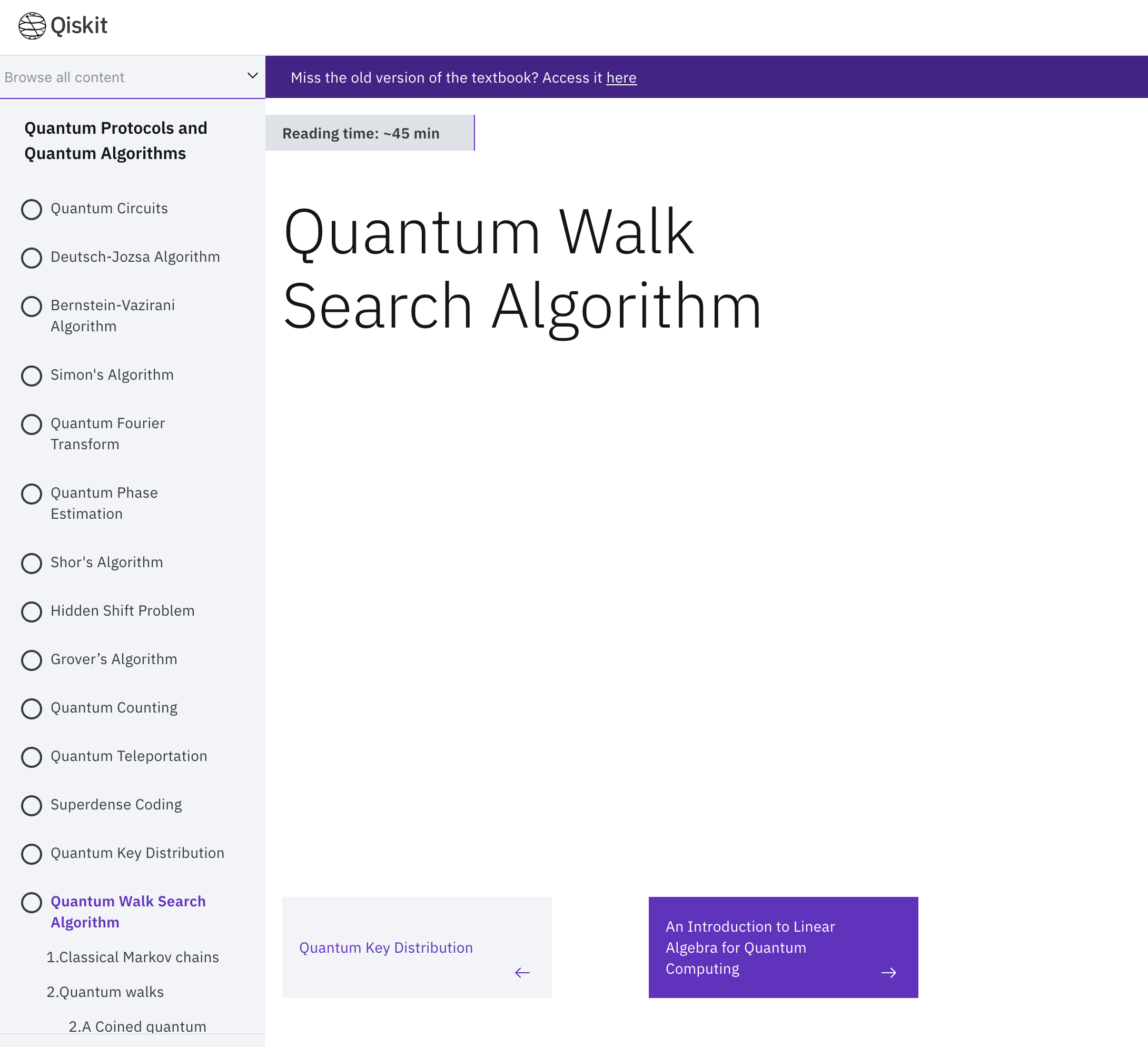 Bug: Quantum Walk Search page does not render any content · Issue #1915 · Qiskit/platypus · GitHub