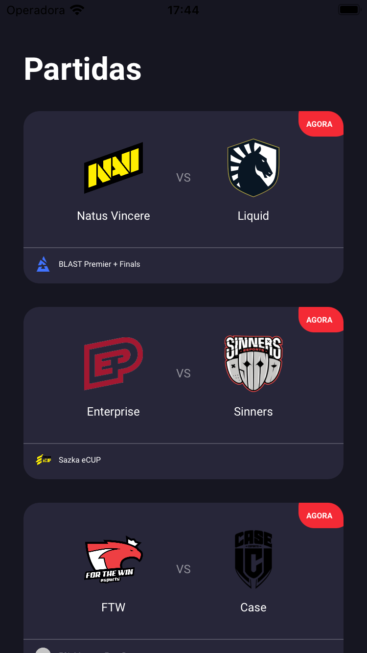 GitHub - ThiagoSantiago/CSTV: O CSTV é um APP de partidas de CS:GO de diversos torneios do mundo.