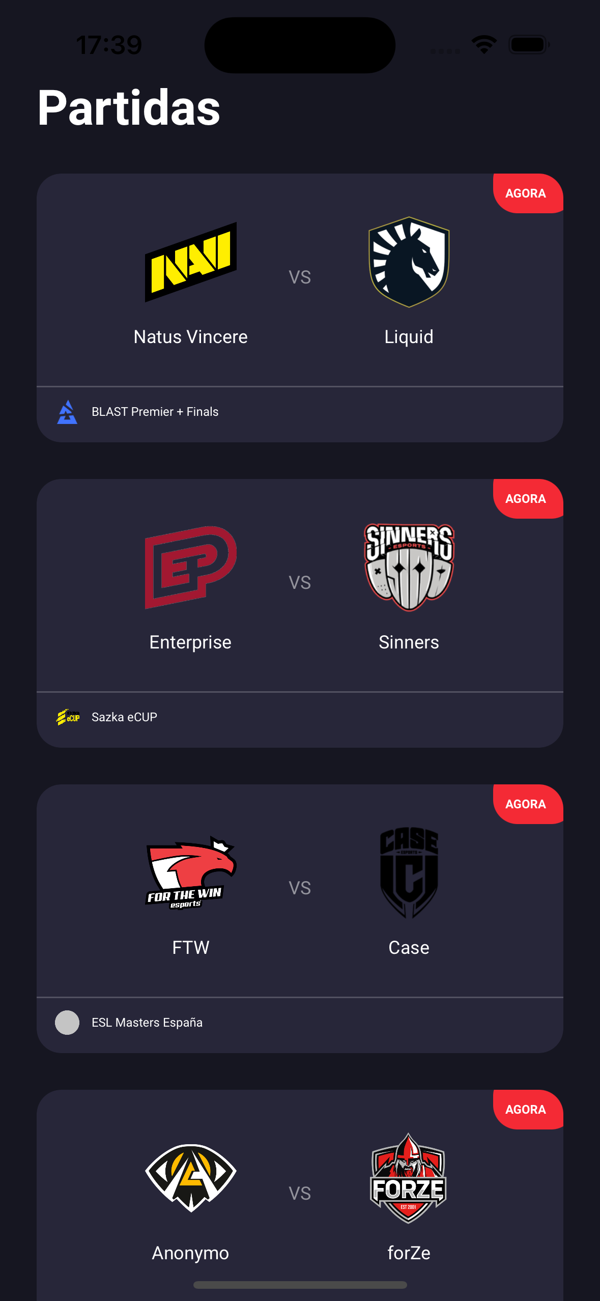 GitHub - ThiagoSantiago/CSTV: O CSTV é um APP de partidas de CS:GO de diversos torneios do mundo.