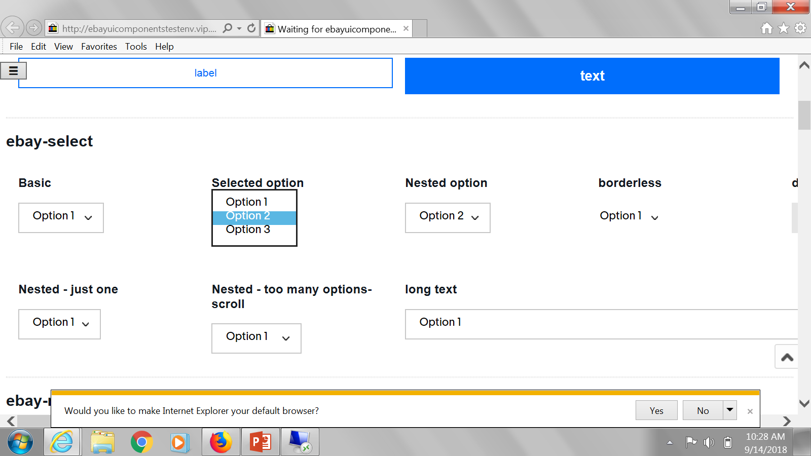 Select: after clicking an option the button text remains selected/highlighted (IE11) · Issue ...