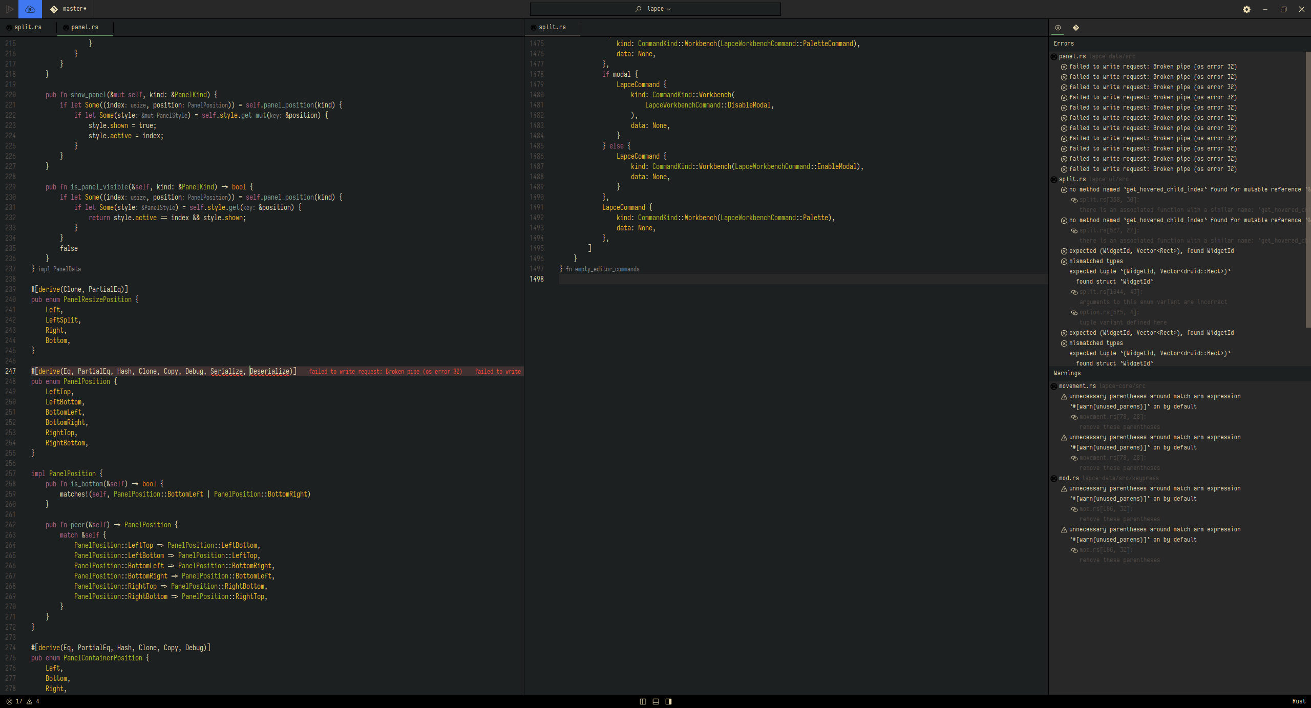 Problems panel click registration is off · Issue #947 · lapce/lapce · GitHub