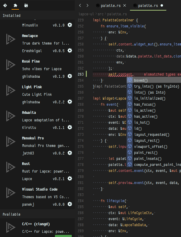 How To Enable The Function Of Code Intelligent Prompt In Lapce · Issue 1492 · Lapcelapce