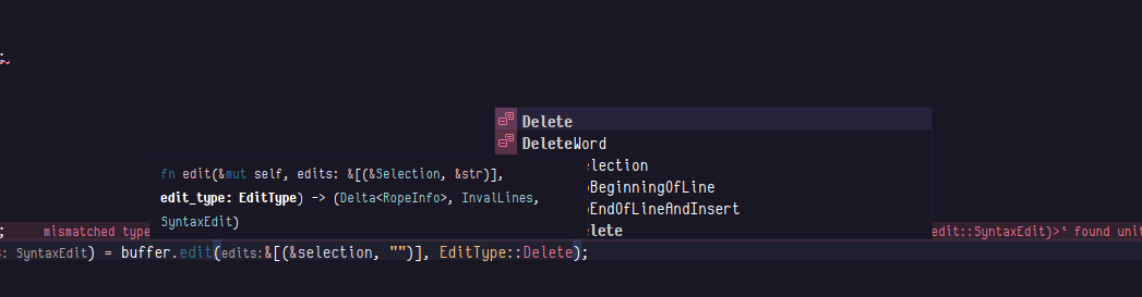 Display completion over / away from signature · Issue #1783 · lapce/lapce · GitHub
