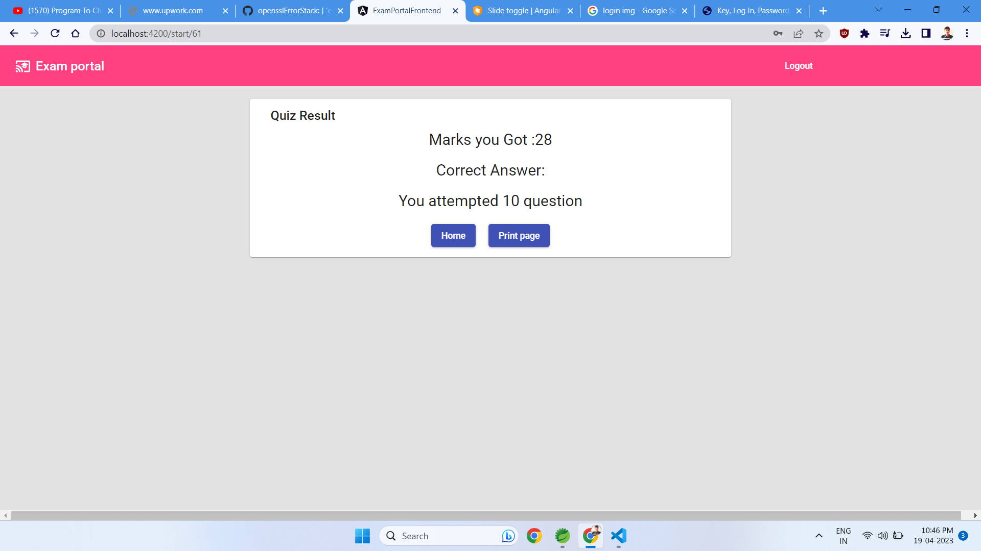Github Bansikarkar Onlineexamportal