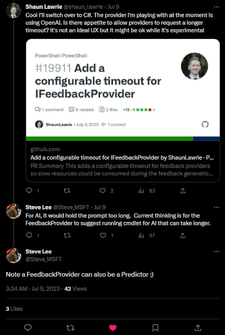 Add a configurable timeout for IFeedbackProvider · Issue #19975 · PowerShell/PowerShell · GitHub